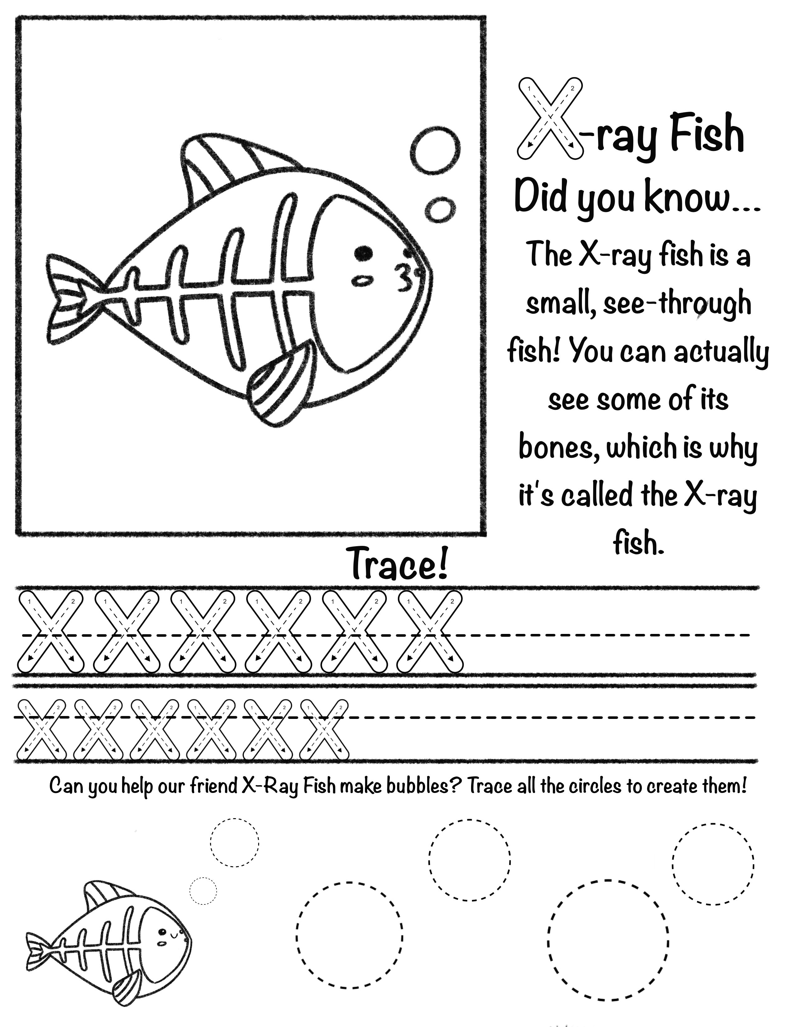 Letter _X_ray Fish Worksheet – Hahchi